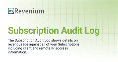 Subscription Audit Log Revenium Developer Docs
