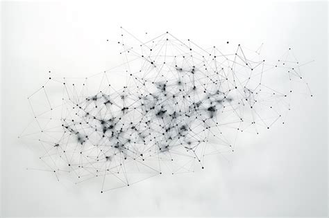Abstract Network Connection With Dots And Lines On A White Background Premium Ai Generated Image