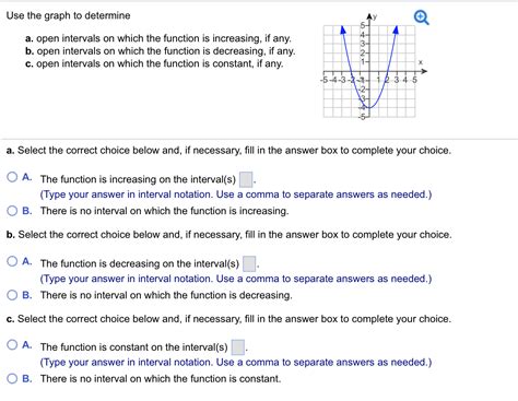 solved use the graph to determine a open intervals on