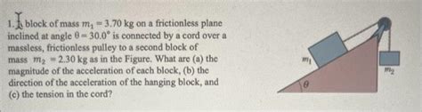 Solved 1 Block Of Mass M₁ 3 70 Kg On A Frictionless Plane