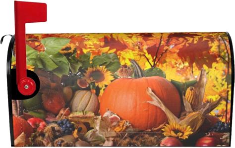 Jusip Hello Fall Pumpkin Print Mailbox Cover Standard Size 18 X 21
