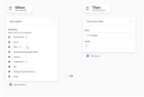 Automation Create Task Customfield Project List Name Input To Custom Field Rclickup