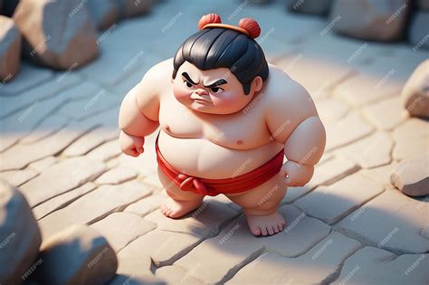 Premium Photo Very Detailed Tiny Cute Sumo Wrestler Cinematic