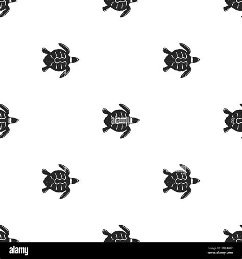 Turtle Pattern Seamless Background Illustration With Wild Animal Turtle Pattern Seamless Background Illustration With Wild Animal