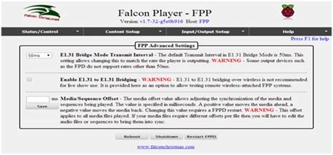 FPP Settings OLD Manual For FPP V X