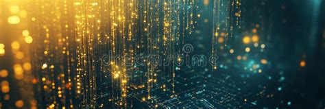 Golden Data Stream Futuristic Digital Landscape Futuristic Digital Landscape Golden Structures