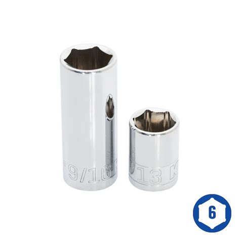 Kobalt 1 4 In Drive Standard Sae Deep Socket Set 6 Pieces In The Sockets And Socket Sets