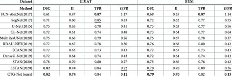 Segmentation Performance Compared With State Of The Art Segmentation