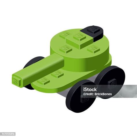 인쇄 및 디자인을 위해 흰색 배경에 아이소 메트릭 스타일의 플라스틱 블록으로 조립 된 탱크 벡터 그림입니다 3차원 형태에 대한 스톡 벡터 아트 및 기타 이미지 Istock