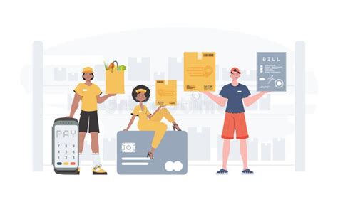 Food And Parcel Delivery People Team Home Products Food Delivery