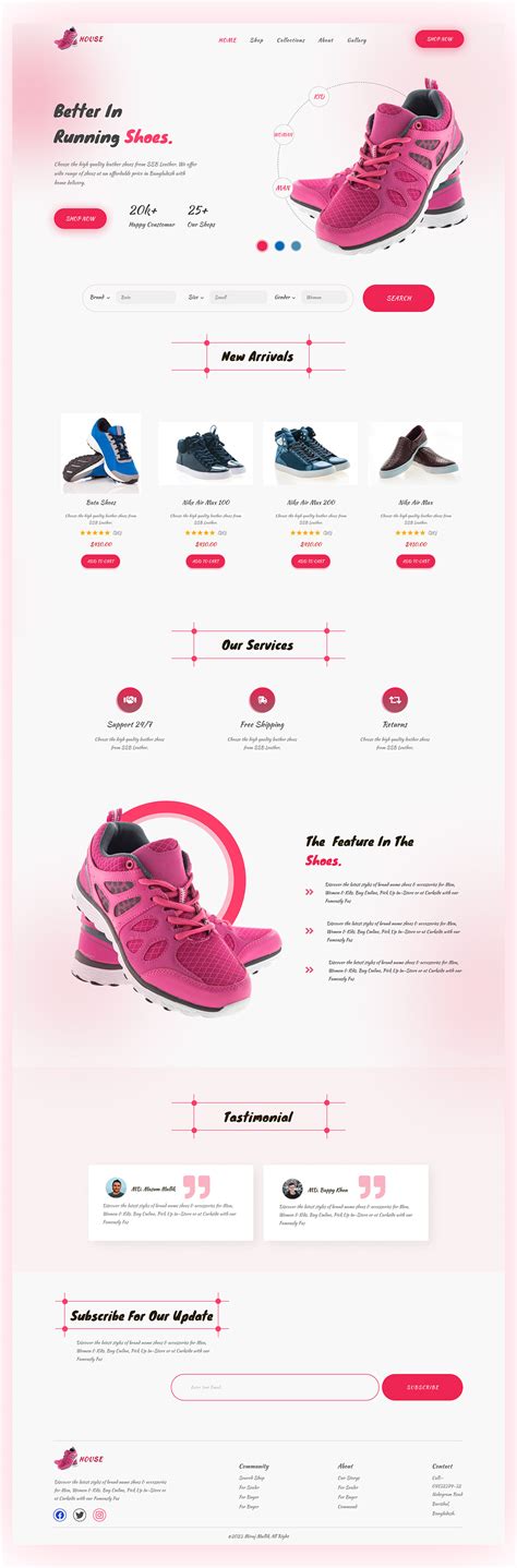 shoes website design on behance