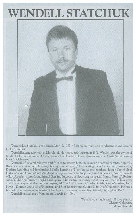 Mar 13 1991 Statchuk Wendell