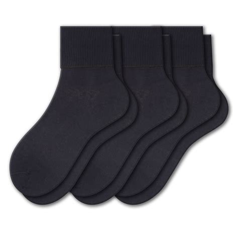 Sierra Socks Womens Ankle Cotton Socks 3 Pair Pack Black