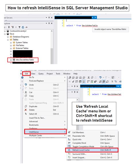 How To Refresh Intellisense In Sql Server Management Studio Ssms