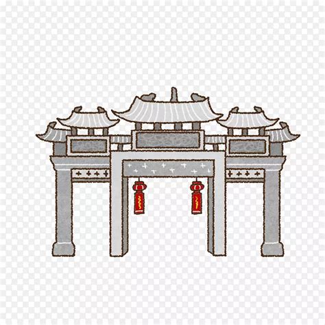 手绘古建筑免抠图PNG图片素材下载 图片编号7276992 PNG素材网