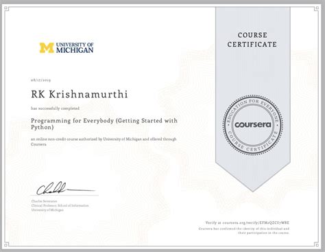 Ramakrishnan Nurani Krishnamoorthy Rk On Linkedin Python Programming Beginner Coursera
