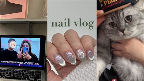 1인 네일샵 Vlog 미니언박싱 하트자석네일 치크네일 Youtube