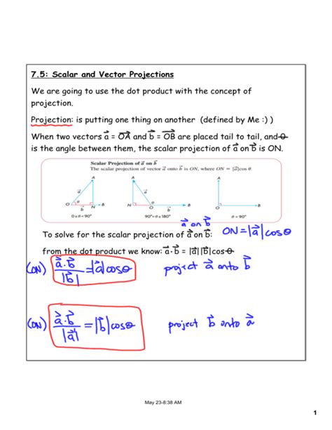 Scalar And Vector Projections Dot Product And Examples