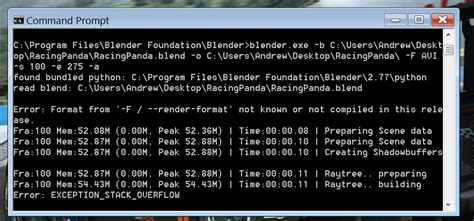 Exceptionstackoverflow Error In Command Line Script Blender Stack