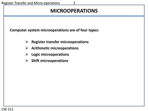 arithmetic micro operations ppt