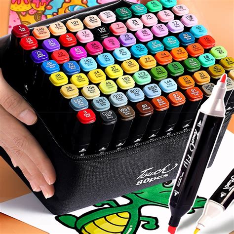 80 Color Marker Highlighter Pen Set Touch Marker Set High Capacity School Art Supplies Set