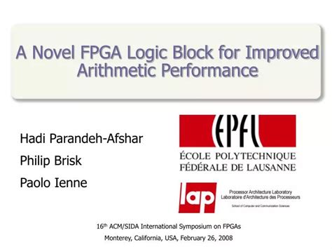 Ppt A Novel Fpga Logic Block For Improved Arithmetic Performance Powerpoint Presentation Id