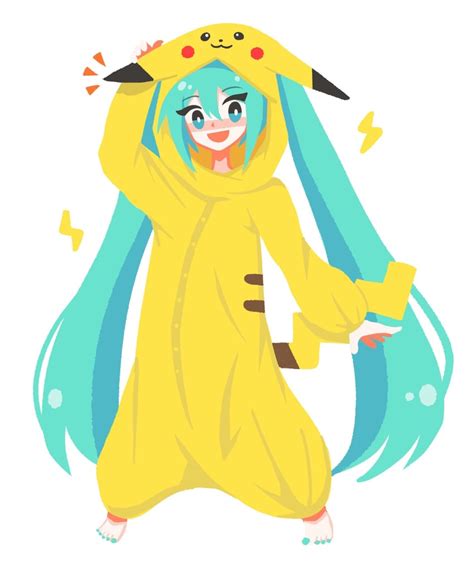 Hatsune Miku And Pikachu Pokemon And More Drawn By Misoni Mi Soni Danbooru