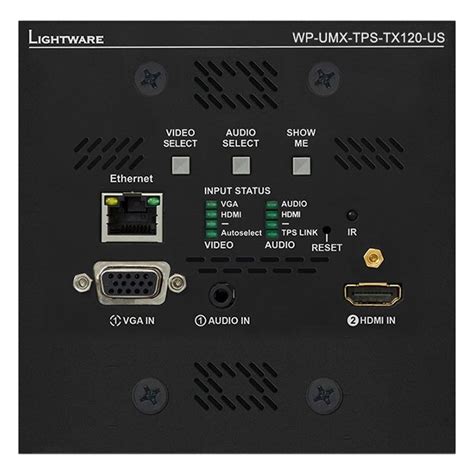 RCB Logic Lightware WP UMX TPS TX HDBaseT Wallplate Transmitter Black