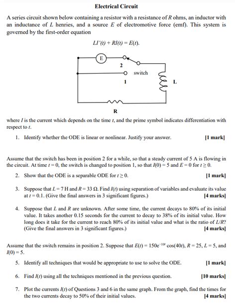 Electrical Circuit A Series Circuit Shown StudyX