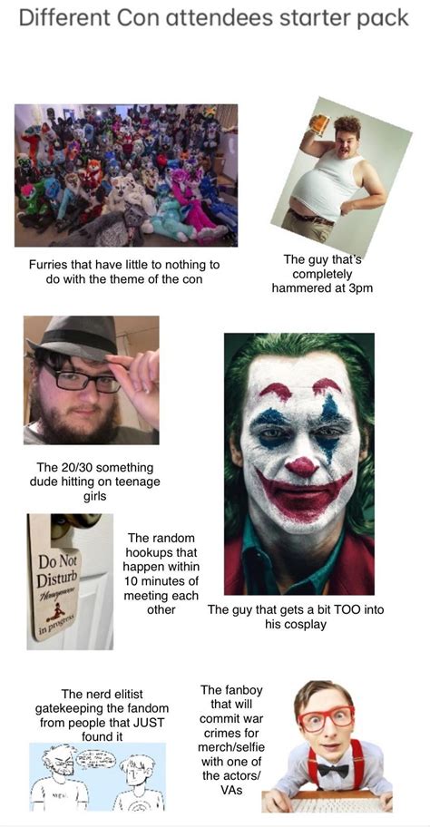 Different Nerdanime Con Attendees Starter Pack Rstarterpacks