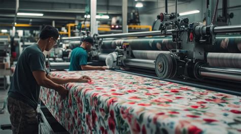 Industrial Fabric Printing Process Premium Ai Generated Image
