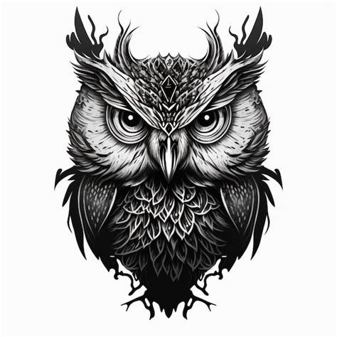 Búho Para Tatuaje Foto Premium