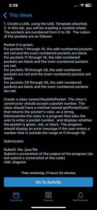 Solved This Week 1 Create A Uml Using The Uml Template