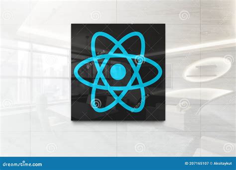 React On Glossy Office Wall Realistic Texture Editorial Photography Illustration Of Source