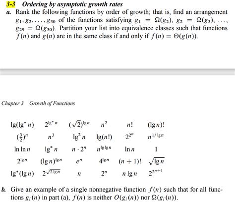 Solved 3 3 Ordering By Asymptotic Growth Rates A Rank The