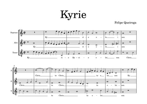 Kyrie For Soprano Alto And Tenor By Felipe Queiroga Sheet Music For