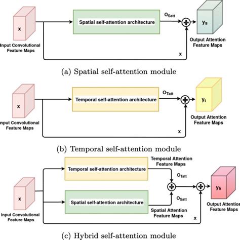 A 3d Spatial Self Attention Architecture B 3d Temporal