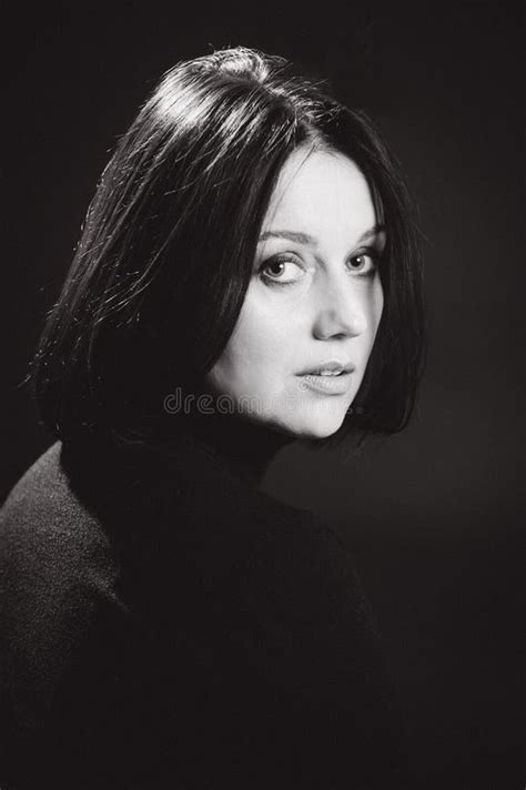 Sensual Portrait Of A Woman With Dark Hair Done In A Low Key Style Stock Image Image Of