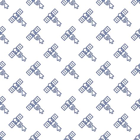 Premium Vector Mouse Click On Satellite Vector Concept Thin Line Seamless Pattern