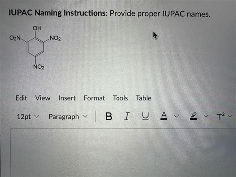 Solved IUPAC Naming Instructions Provide Proper IUPAC Chegg Com