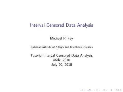 Interval Censored Data Analysis The R Project For Statistical