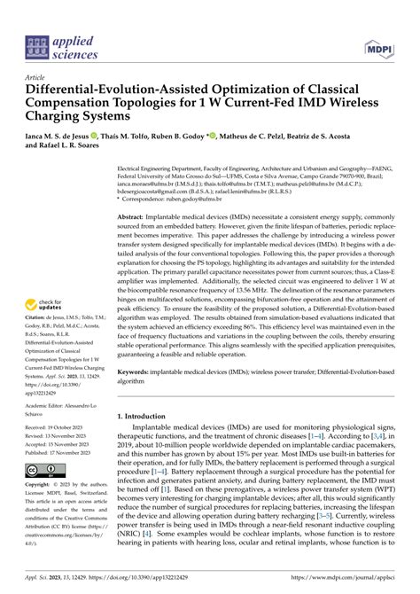 Pdf Differential Evolution Assisted Optimization Of Classical