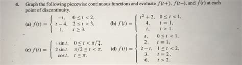 Solved Graph The Following Piecewise Continuous Functions