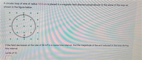 Solved A Circular Loop Of Wire Of Radius Cm Is Placed Chegg