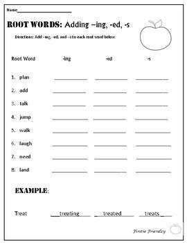 Adding Ed And Ing To Words