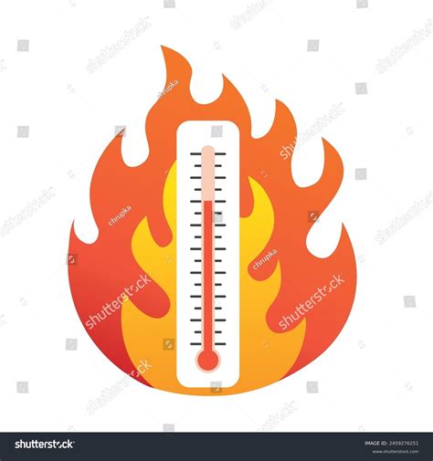Red Thermometer Fire Flames High Temperature Stock Vector Royalty Free 2459276251 Shutterstock
