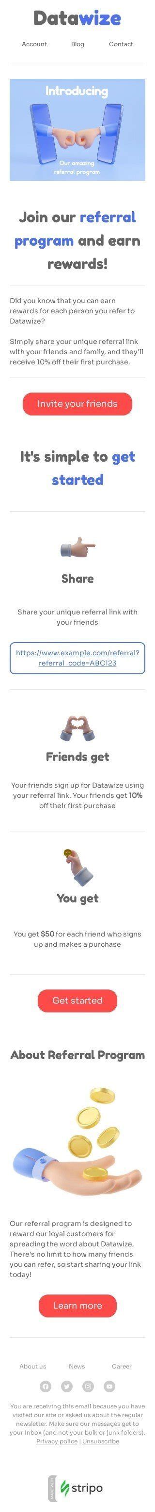 Our Amazing Referral Program Email Template By Stripo Email