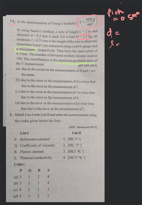 Match List I With List Ii And Select The Come Using The Codes Given Below