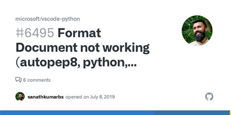 Format Document Not Working Autopep8 Python Vscode · Issue 6495