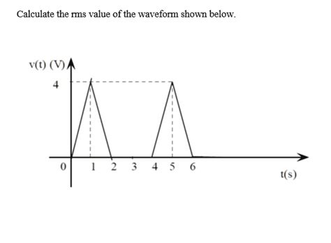 solved calculate the rms value of the waveform shown below v t v 1 1